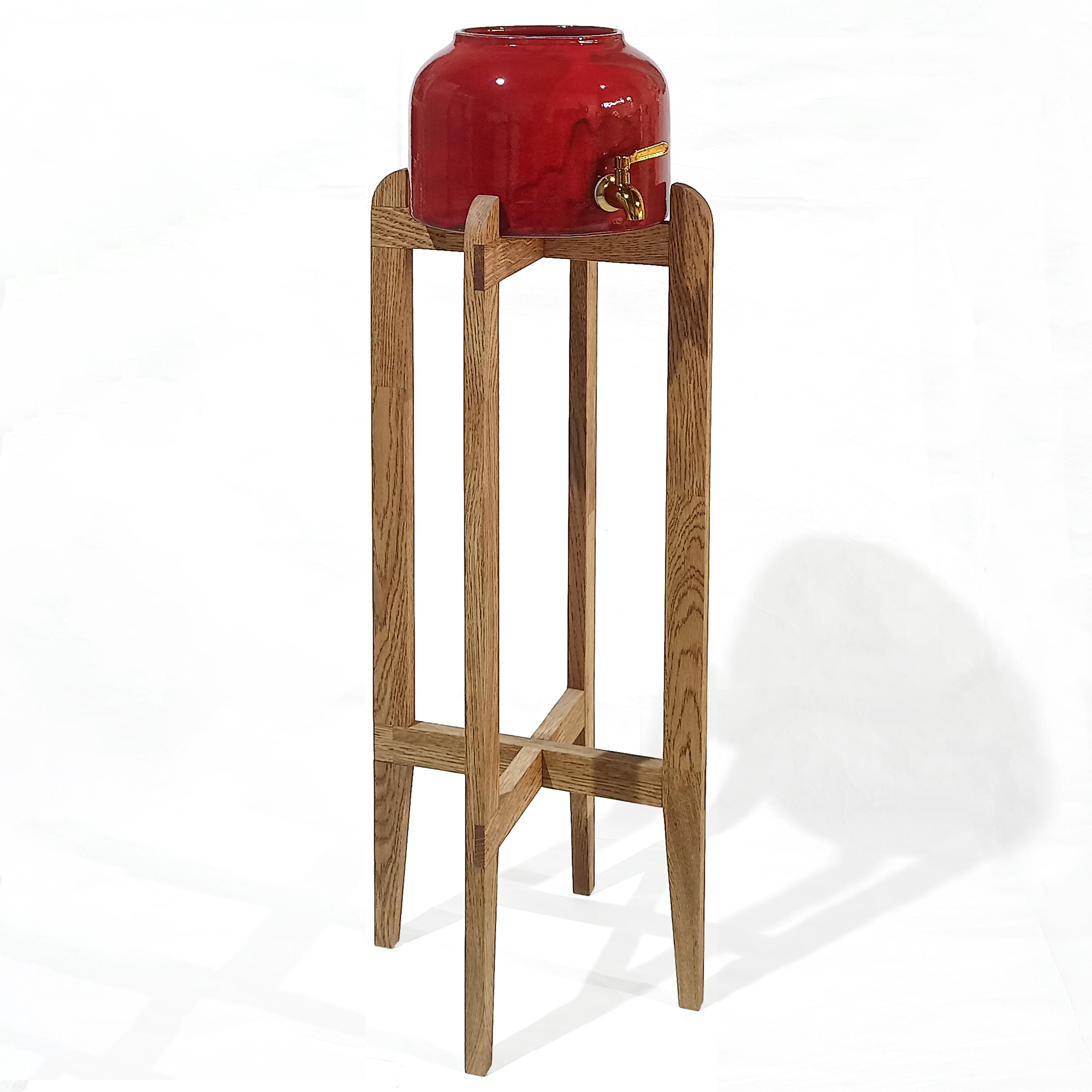 5 Gallon Bottle Ceramic Water Gravity Dispenser on Wooden Plinth ...