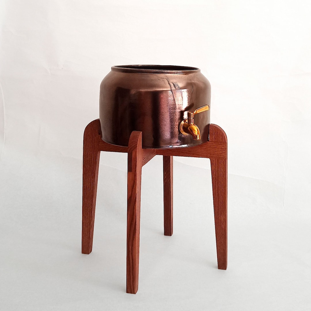 Wooden Water Stand 5 Gallon Bottle Ceramic Water Gravity Dispenser ...