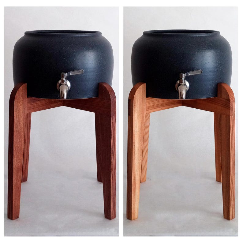 5 Gallon Bottle Ceramic Water Gravity Dispenser on Wooden Plinth ...