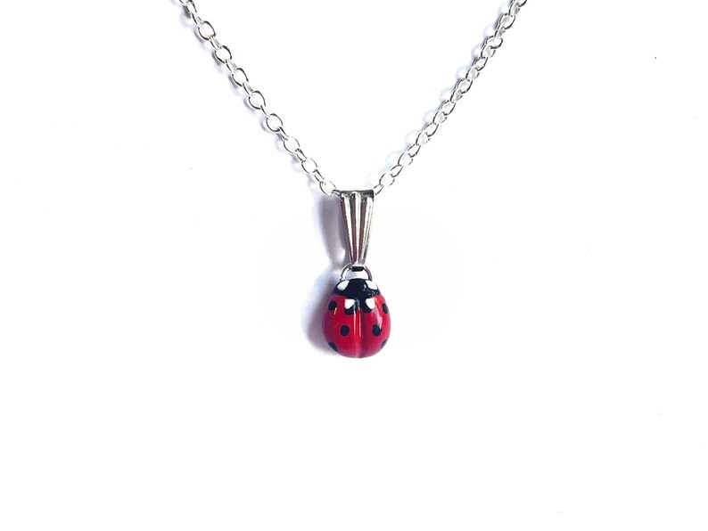 Ladybug Pendant Necklace Ladybird Layering Necklace Red Silver - Etsy