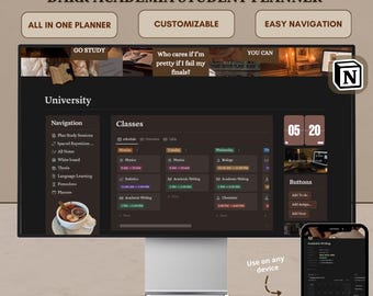 Minimalist Notion Template | ADHD Student Planner | Notion Academic Planner | Notion University ...