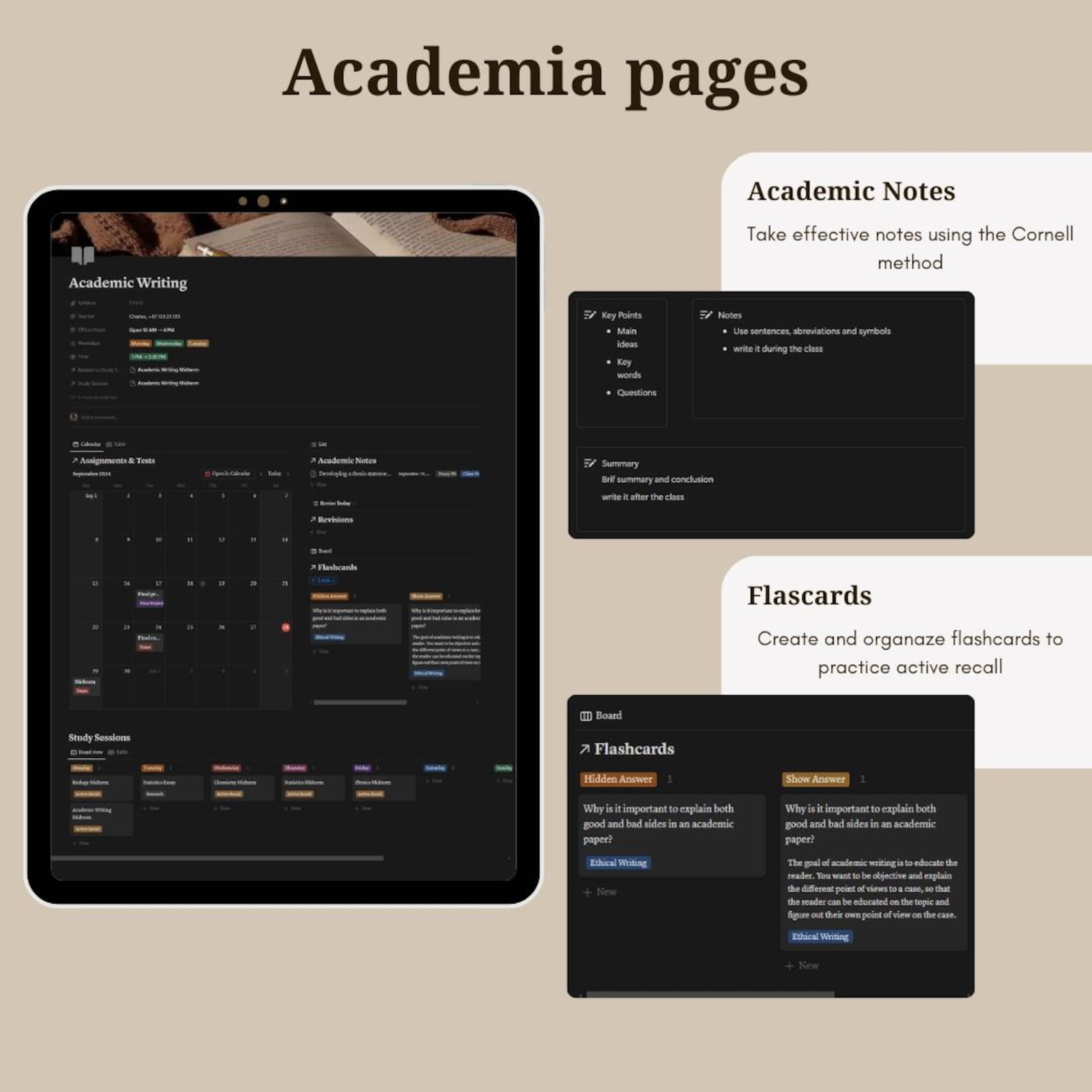 Dark Academia Notion Template | Notion Student Planner | Notion ...
