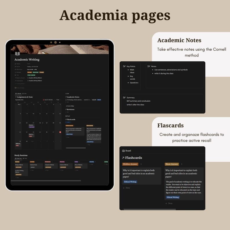 Dark Academia Notion Template | Notion Student Planner | Notion ...