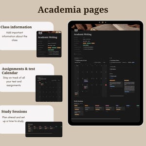 Dark Academia Notion Template | Notion Student Planner | Notion ...