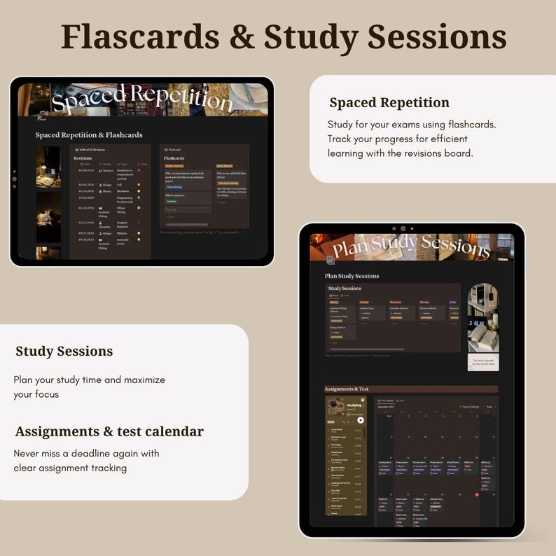 Dark Academia Notion Template | Notion Student Planner | Notion ...