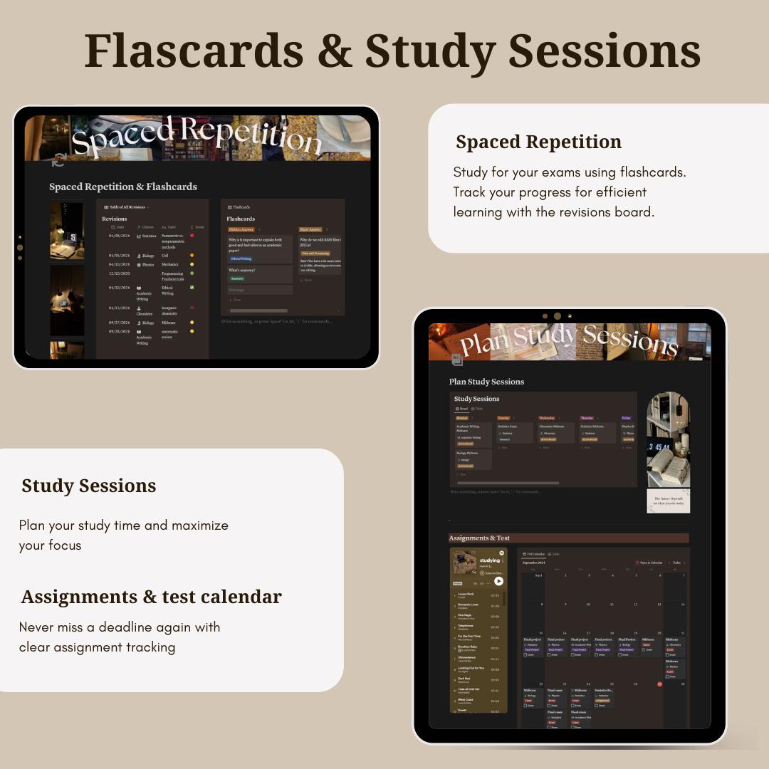 Dark Academia Notion Template | Notion Student Planner | Notion ...