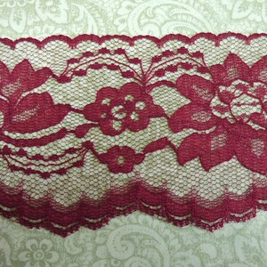 BURGUNDY, Wine Lace 5 Yards / 3 In.wide for DIY Wedding, Mason Jars ...