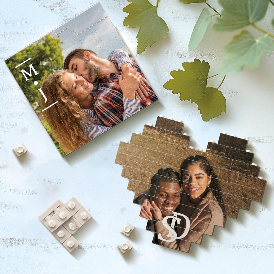 Custom Shape Photo Building Block, Personalized Photo and Text Brick ...