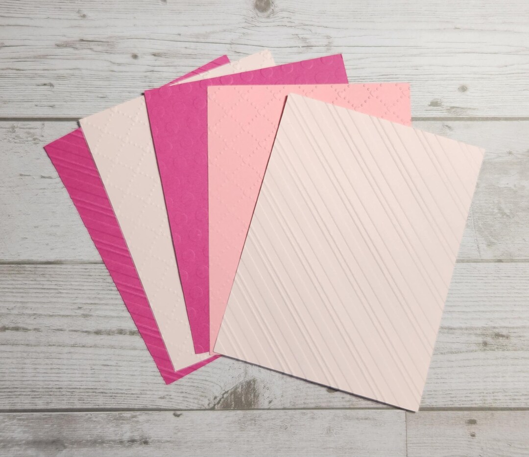Set of 5 Embossed Textured Card Stock - Etsy