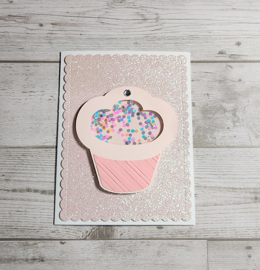 Cupcake Shaker Birthday Card With Handmade Wax Seal [4.25 X 5.5] - Etsy