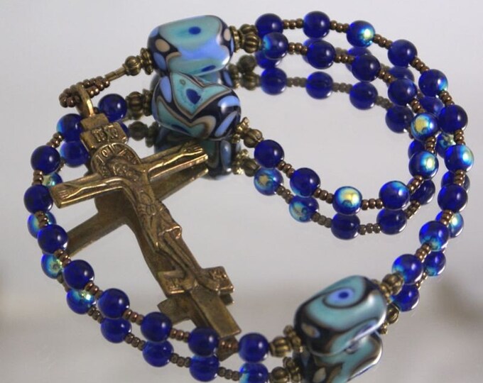 Jesus Prayer Beads Handmade Lampwork Glass Brass Orthodox Chotki - Etsy