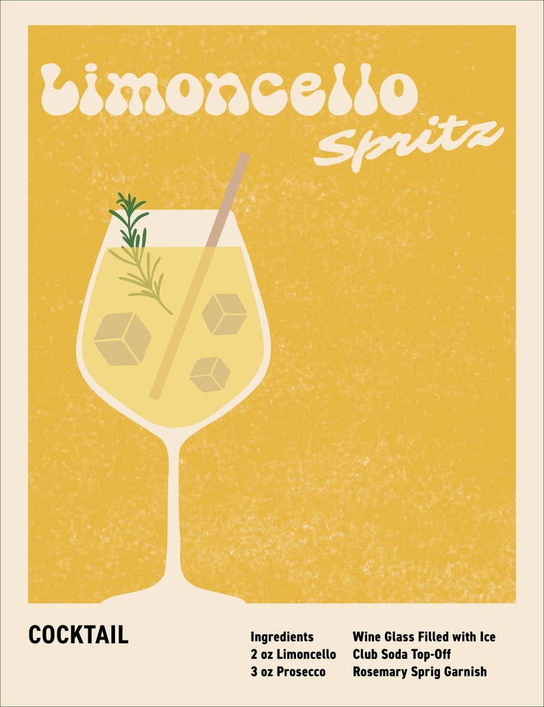 Limoncello Spritz Cocktail Poster - Etsy
