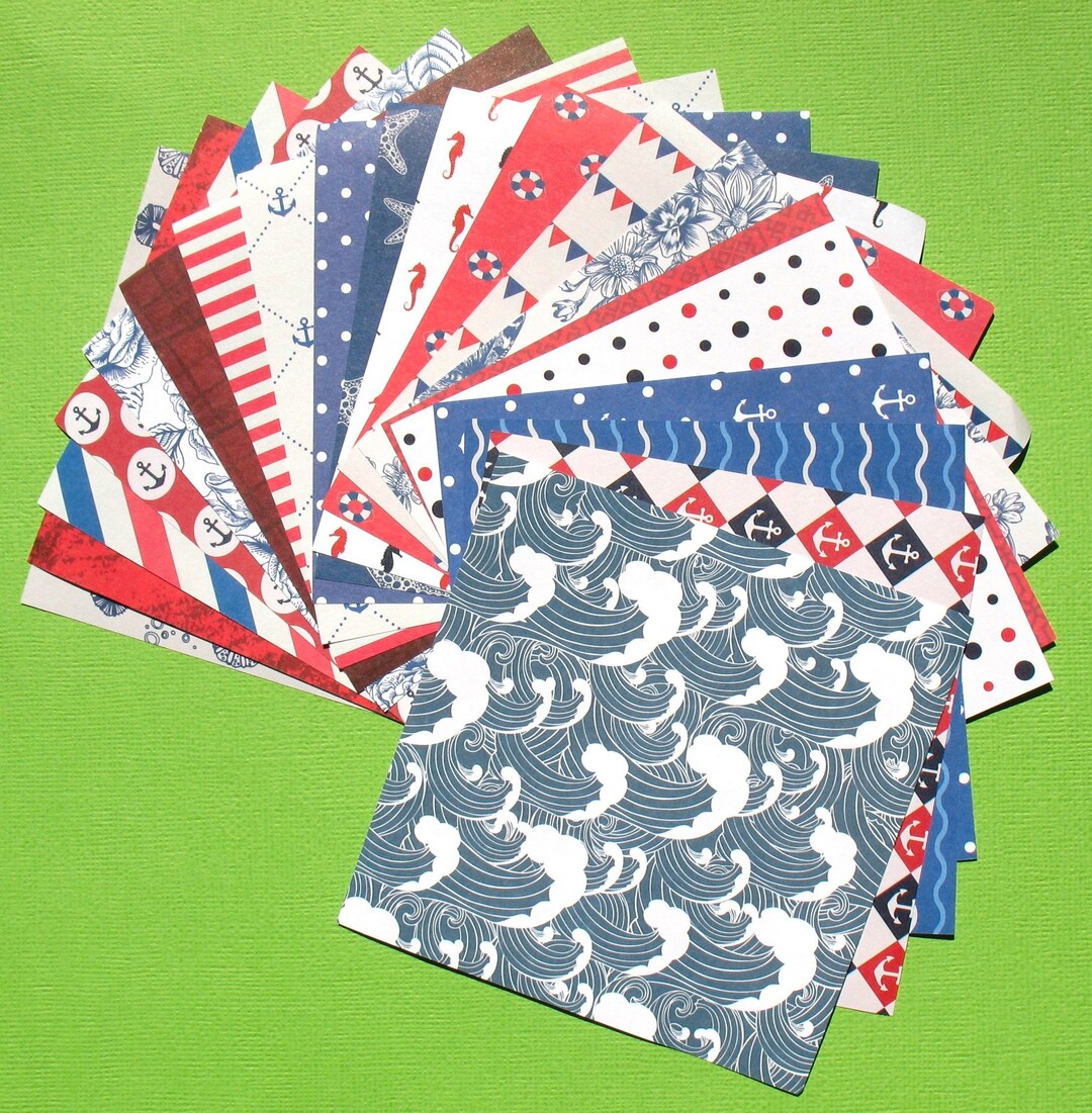 Maritim Blau 100x100 Craft Medley Designer Paper Pack - Etsy.de