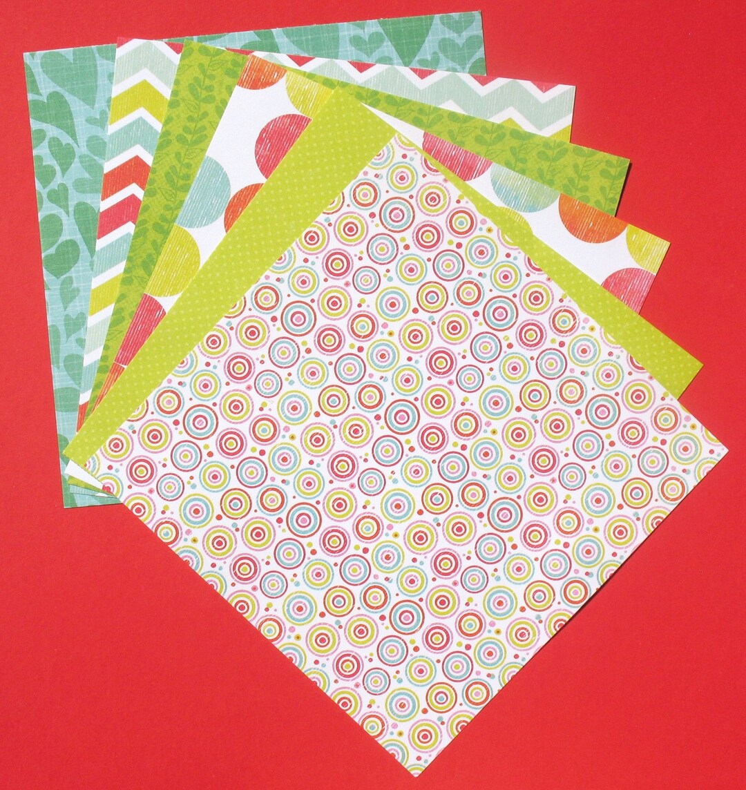 Light Bright Green / Red 6x6 Colorbok Designer Paper Pack - Etsy