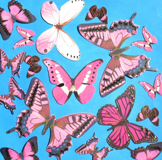 Pink Butterfly Crafts Gold Foil Paper Die Cuts | Etsy