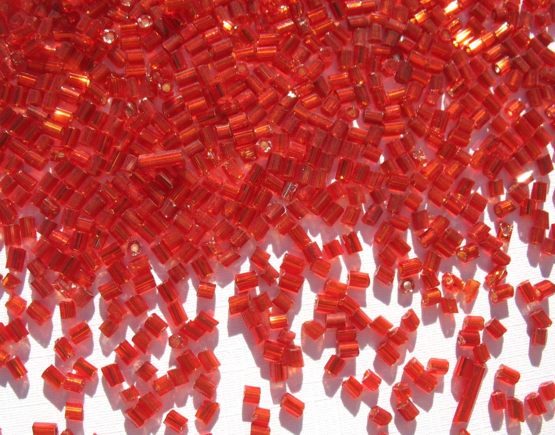 Primary Red Craft Medley 1 Translucent Glass Bugle Beads - Etsy