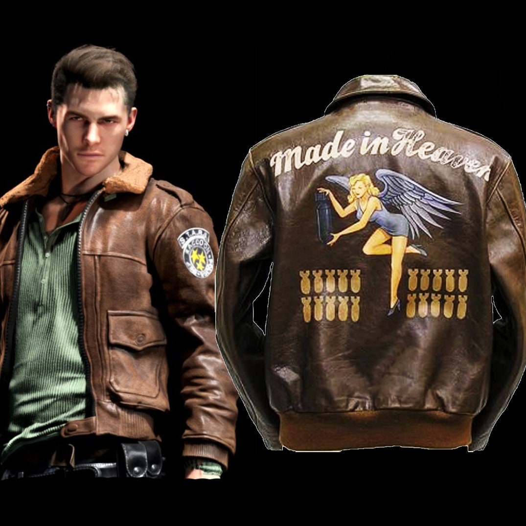 Resident Evil Chris Redfield Jacket, Made in Heaven Brown Leather ...