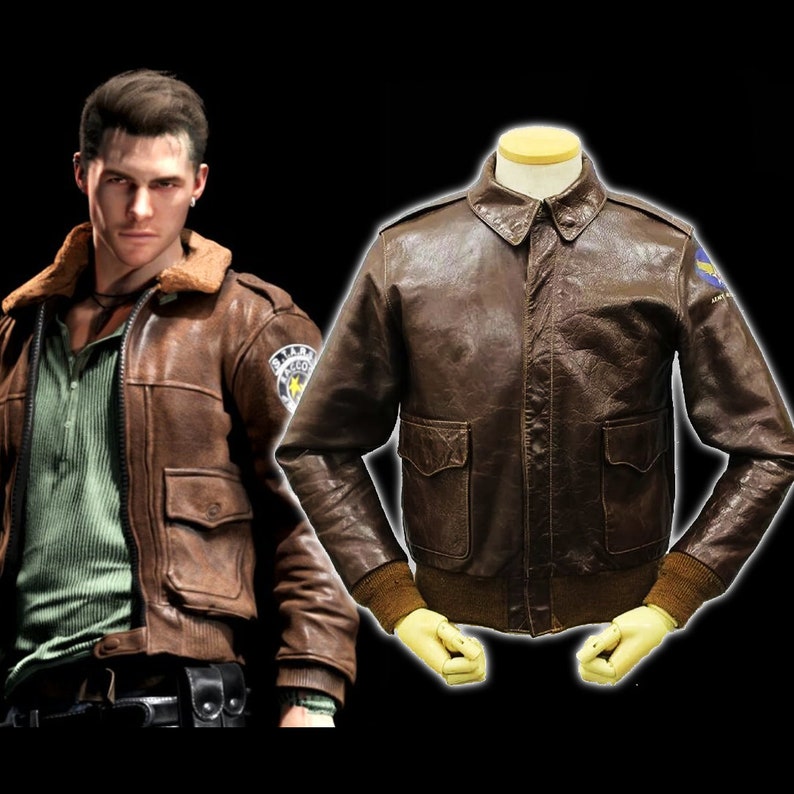 Resident Evil Chris Redfield Jacket, Made in Heaven Brown Leather ...