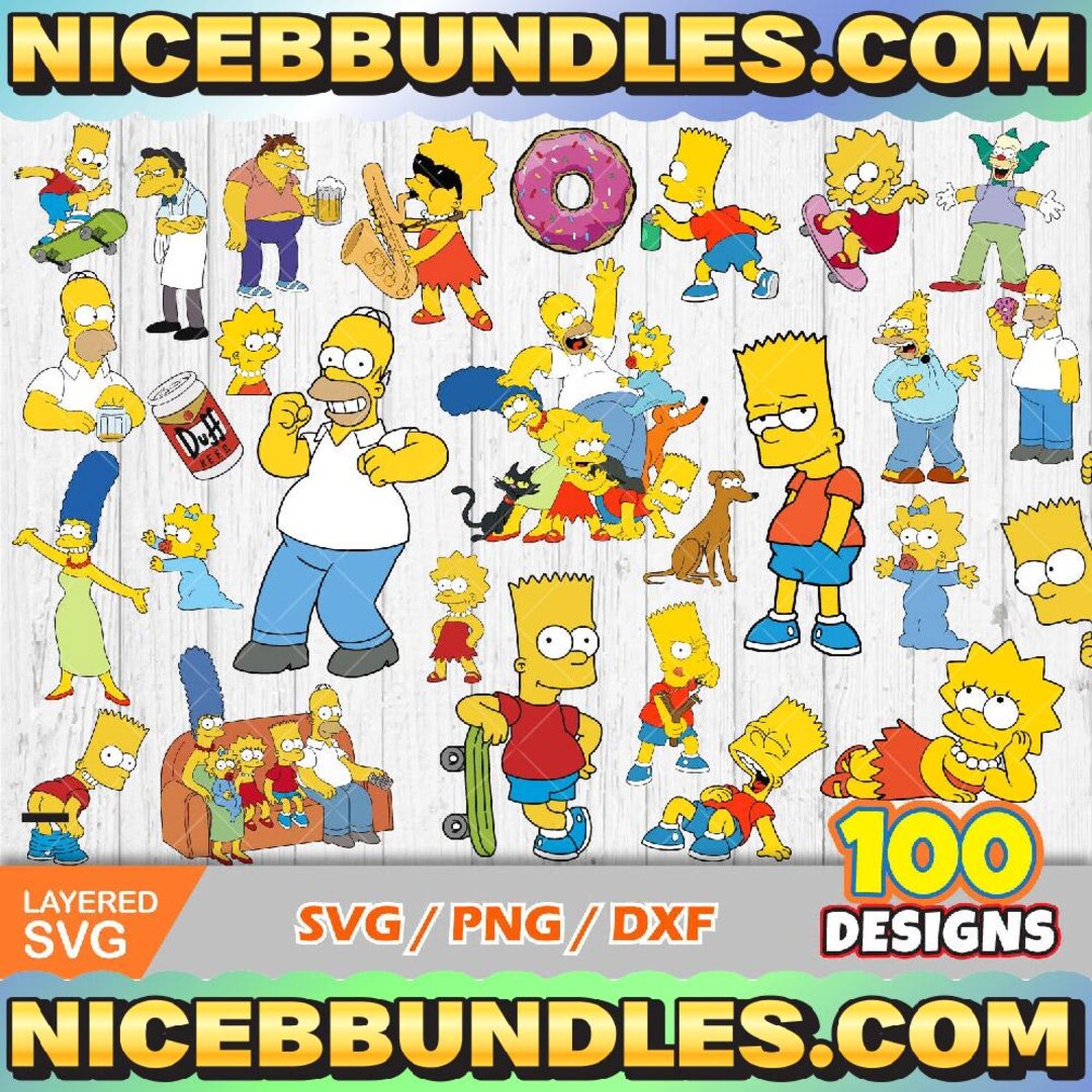 The Simpsons Clip Art Bundle,the Simpsons Svg Cut Files for Cricut ...