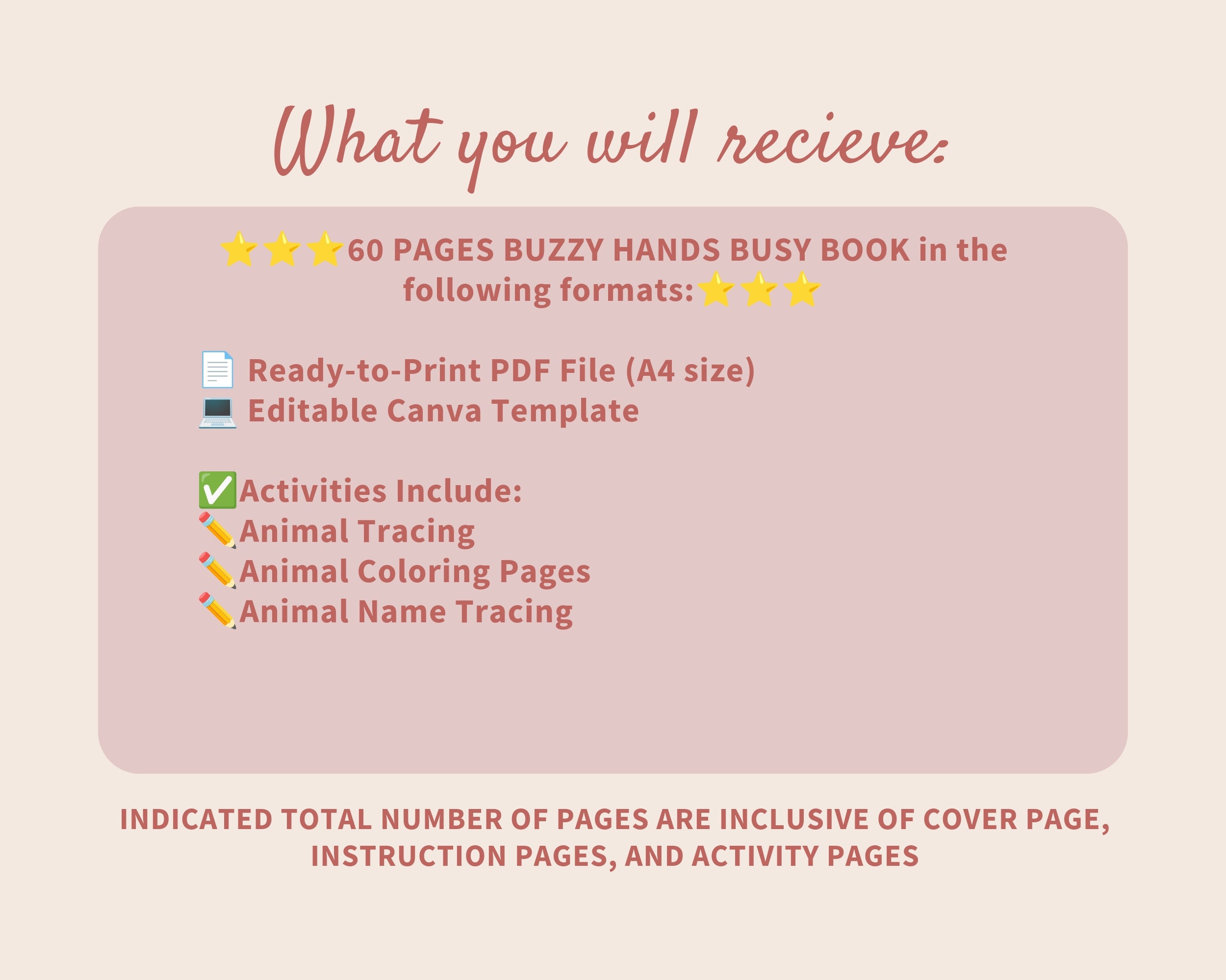 60 Printable Pages Animal Tracing and Coloring Activity Book Editable ...