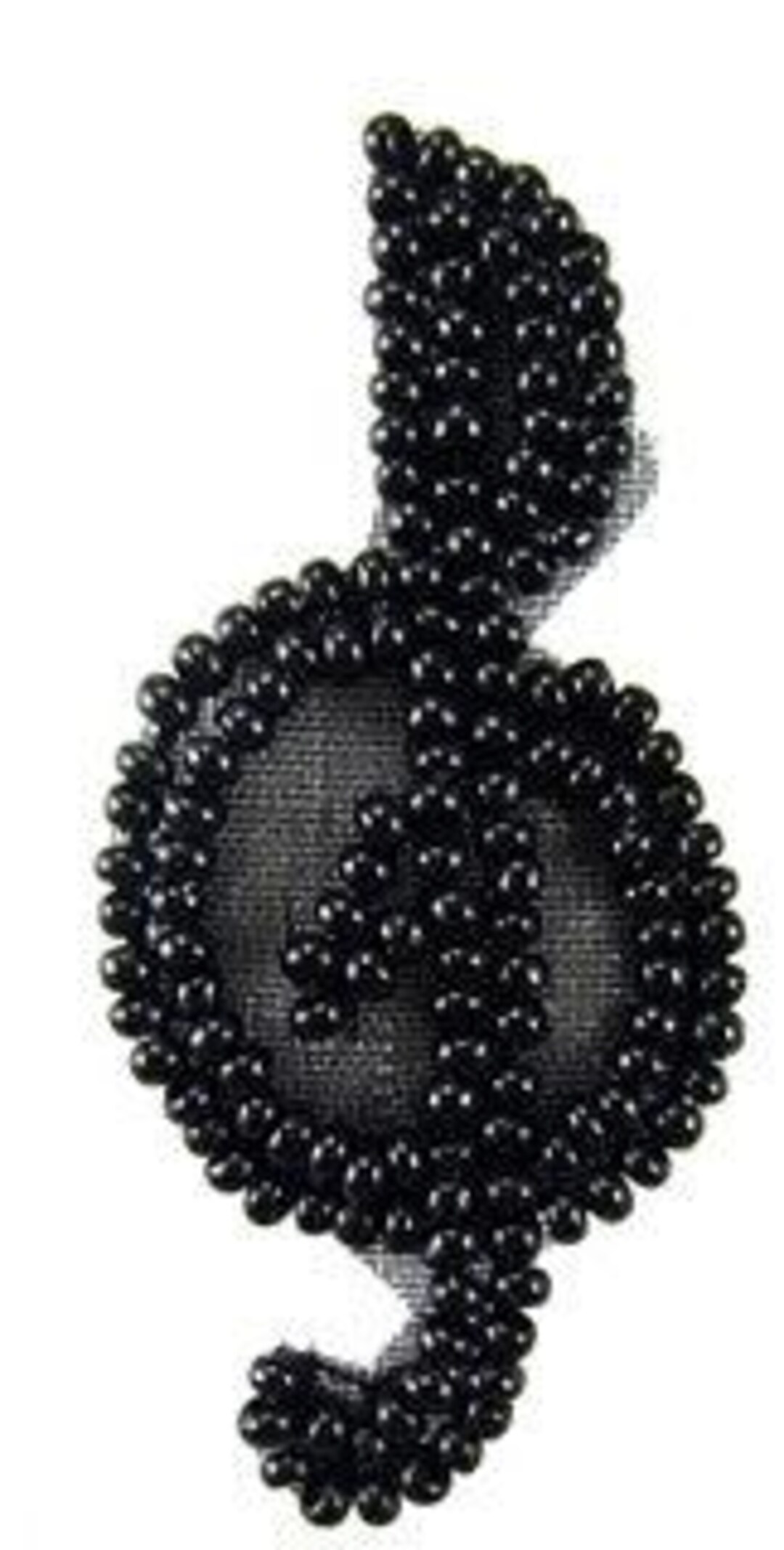 Treble Clef All Black Beads Tiny 2" X 1" - Etsy