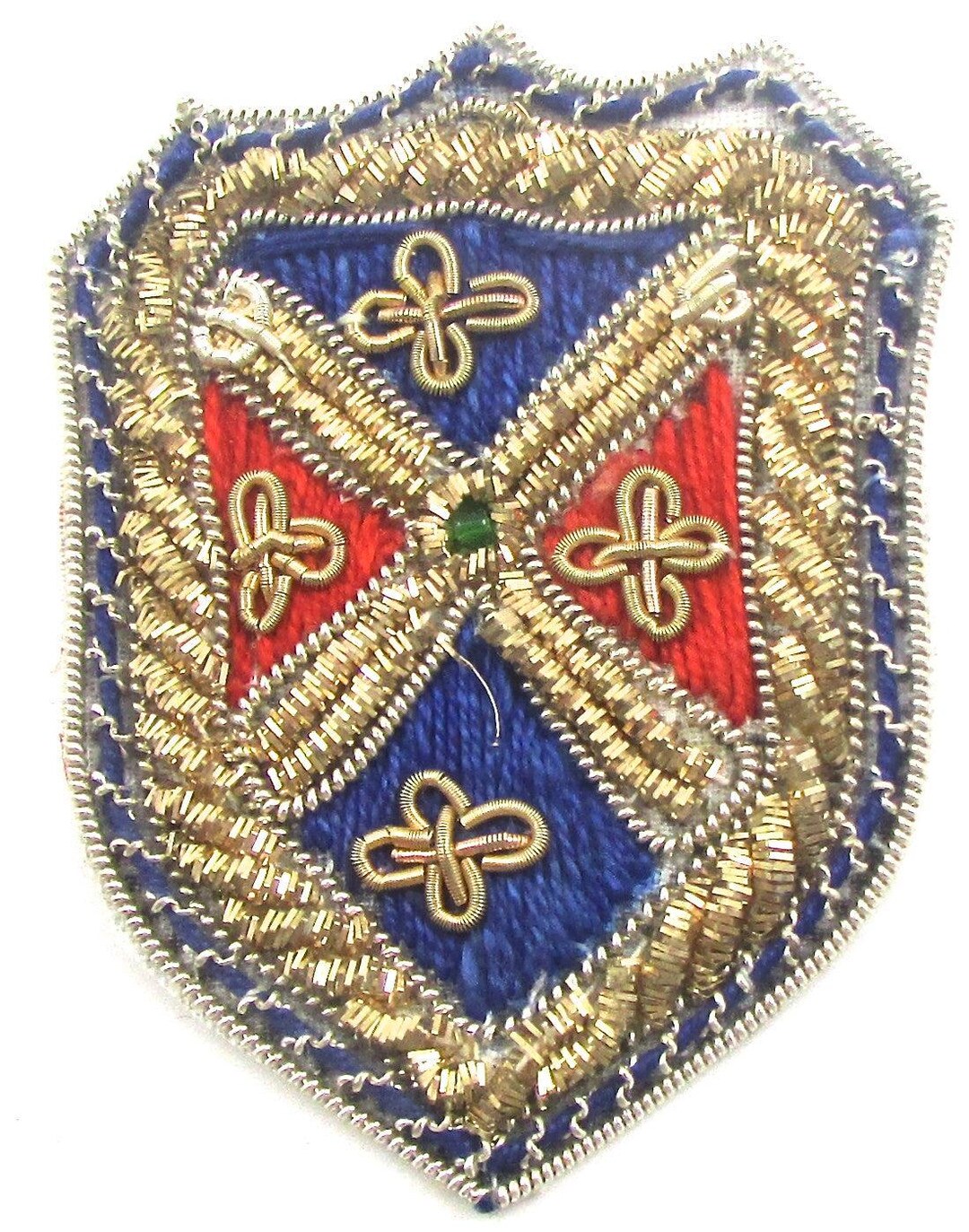 The 12 Pack - Embroidered Bullion Crest Patch With Gold, Blue, Red and ...