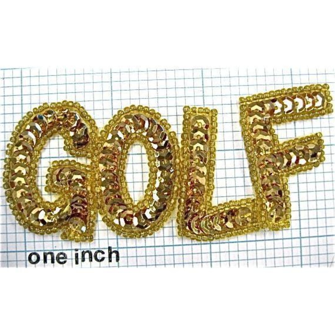 Golf, the Word, Gold Sequins and Trim 3.75" X 1.5" - Etsy