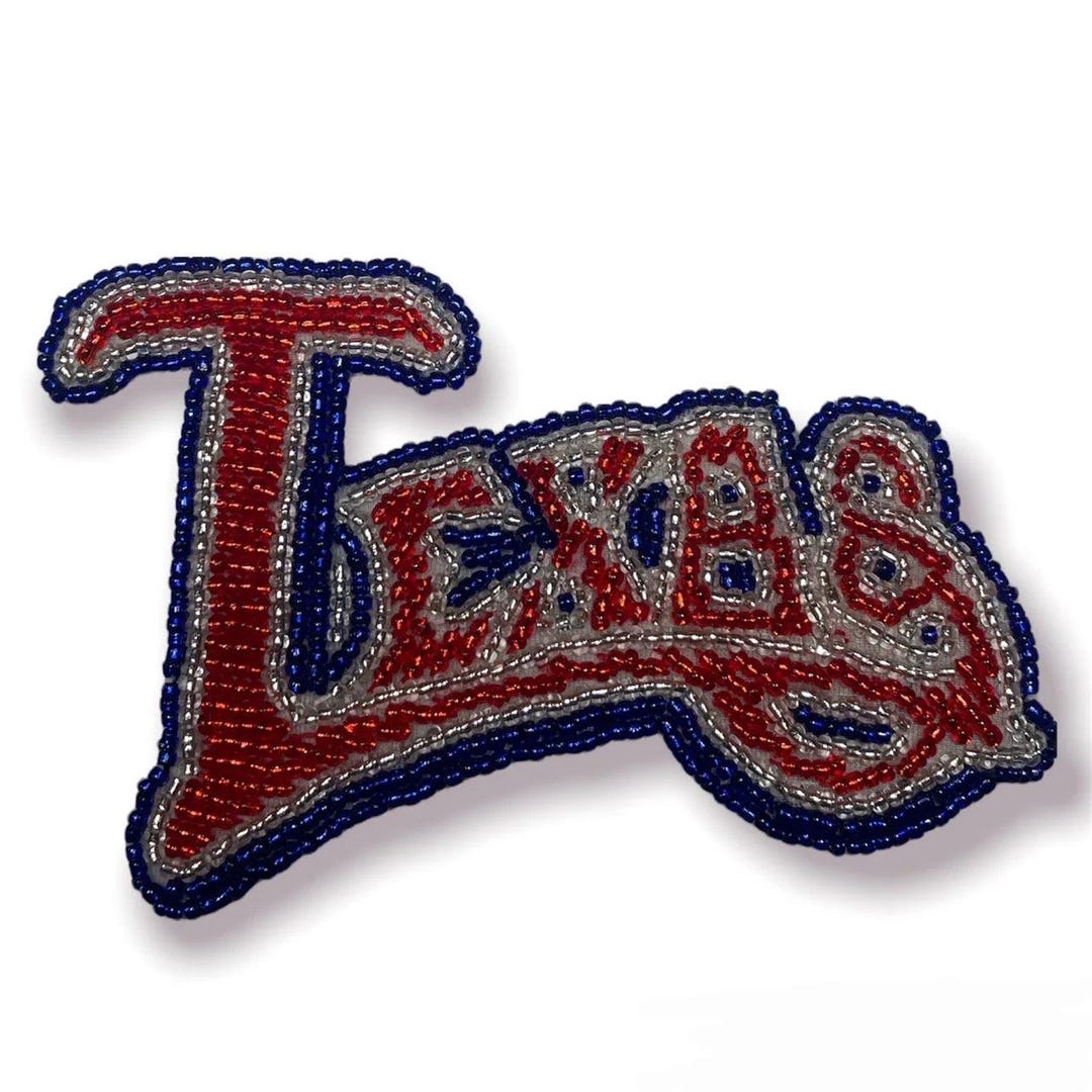 Texas With Red and Blue Beads 3" X 4.5" - Etsy
