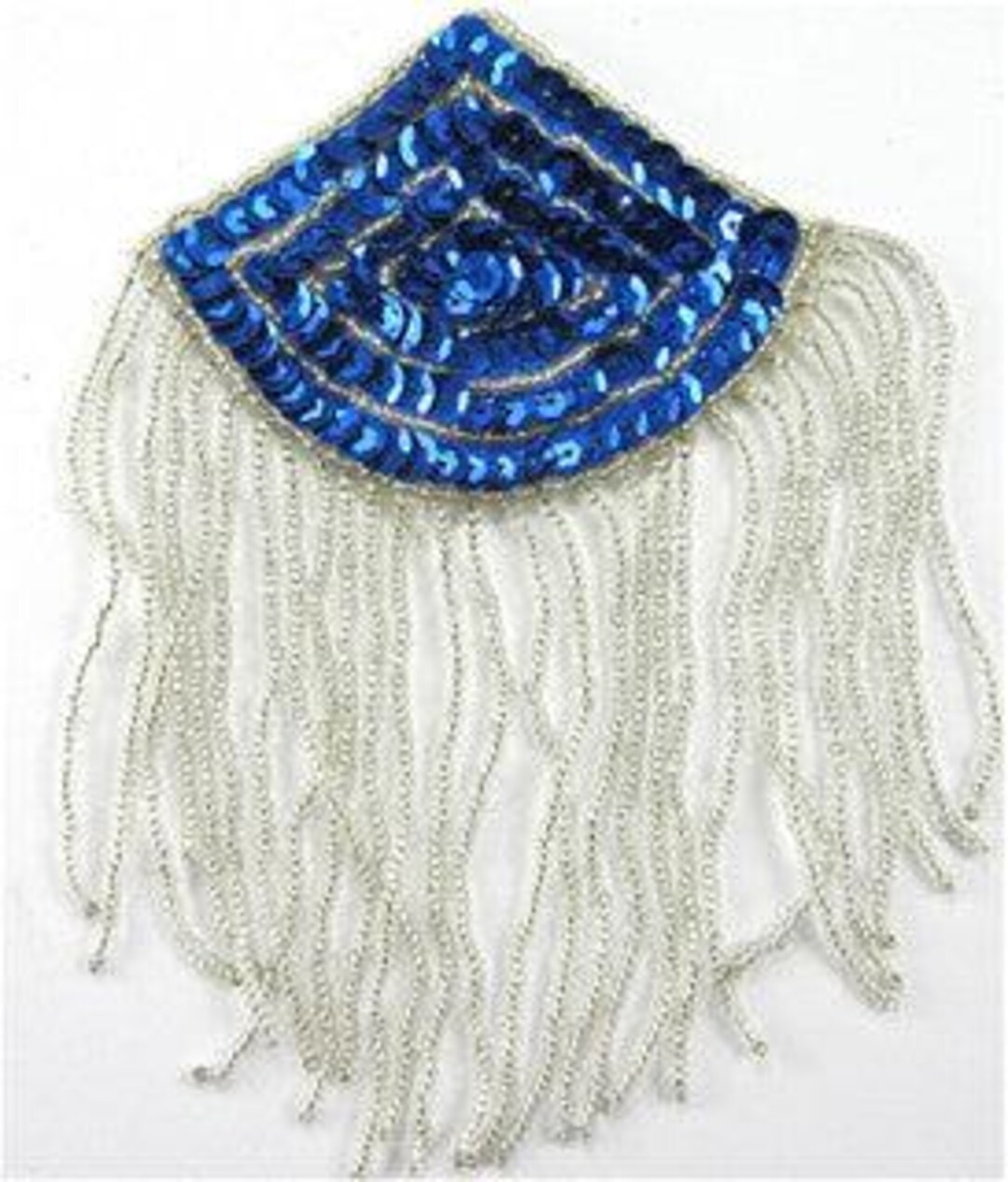 Epaulet With Royal Blue Sequins and Silver Beads 6" X 3.5" - Etsy