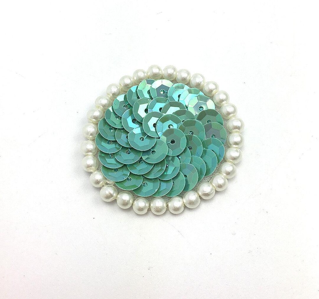 Choice of Color Turquoise Dot Sequin and Pearls 1.5" - Etsy