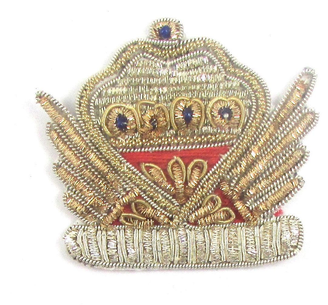 The 12 Pack -bullion Crown Crests With Silver and Gold Bullion Thread ...
