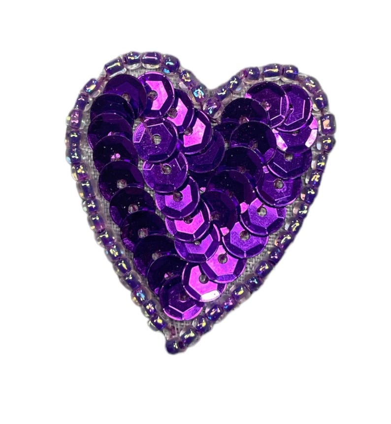 Choice of Size Purple Heart Sequins and Beads - Etsy