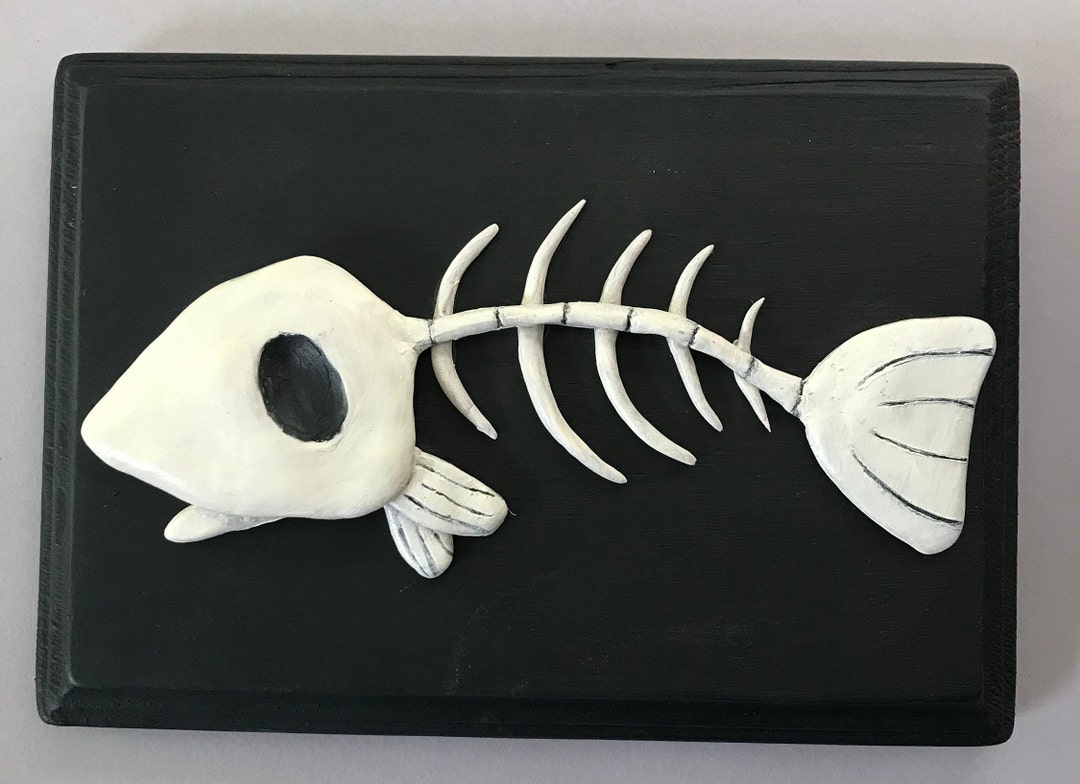 Mounted Clay Skeleton Fish - Etsy