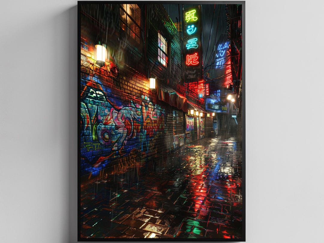 Neon Backstreets of Tokyo, High Quality Digital Print, Japan Tokyo ...