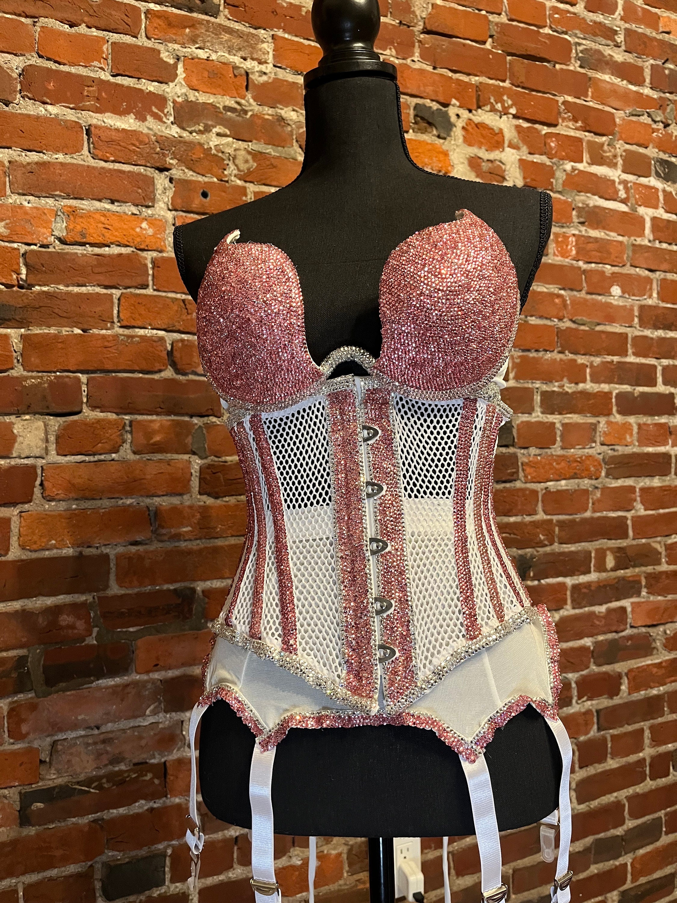 Pink Panther Classic Crystal Burlesque Cabaret Costume, Bra, Panty ...