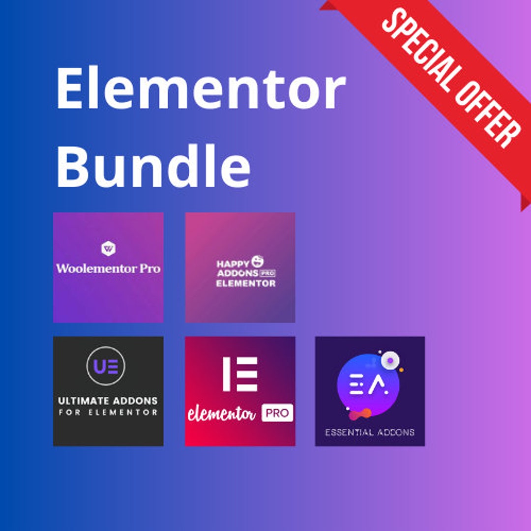 Elementor Bundle Woolementor Pro, Essential Addons, Happy Addons, Elementor Pro, Ulitmate Addons ...