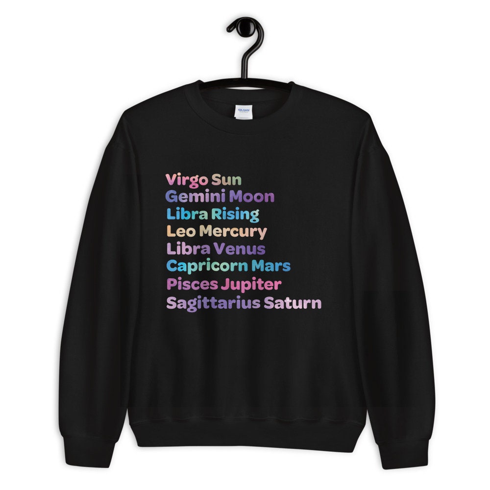 Birth Chart Custom Sweater Zodiac Astrology Gift Sagittarius Capricorn ...