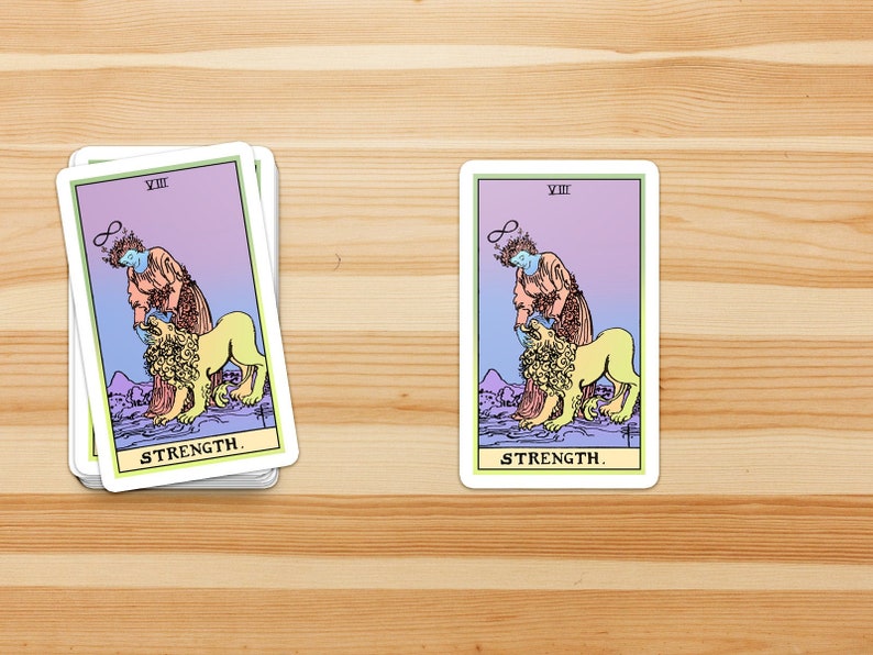 Strength Witchy Tarot Sticker Rider Waite - Etsy