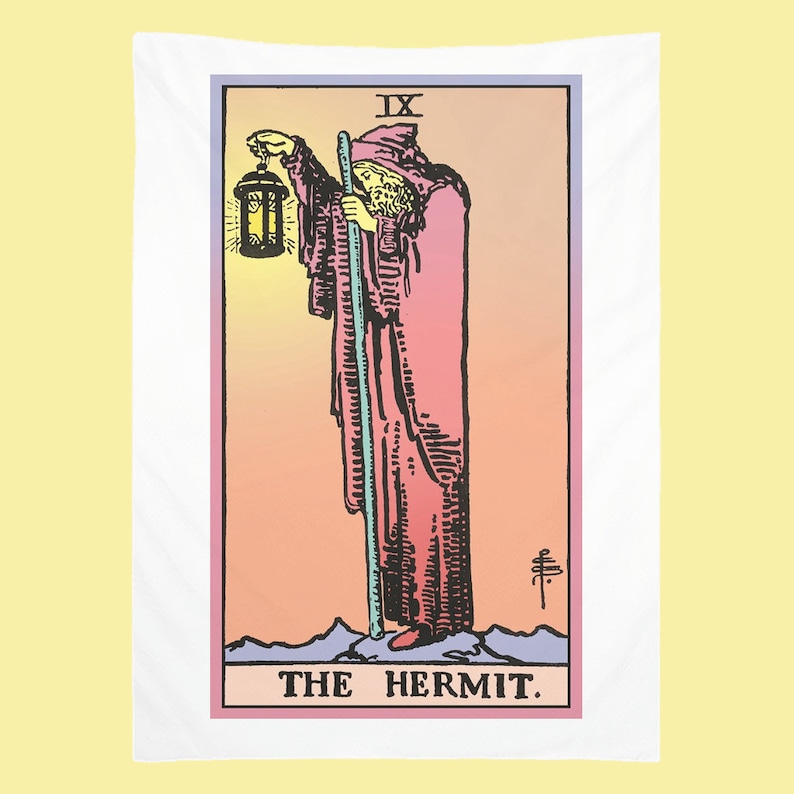 The Hermit Tarot Tapestry Witchy Decor Home Gift - Etsy