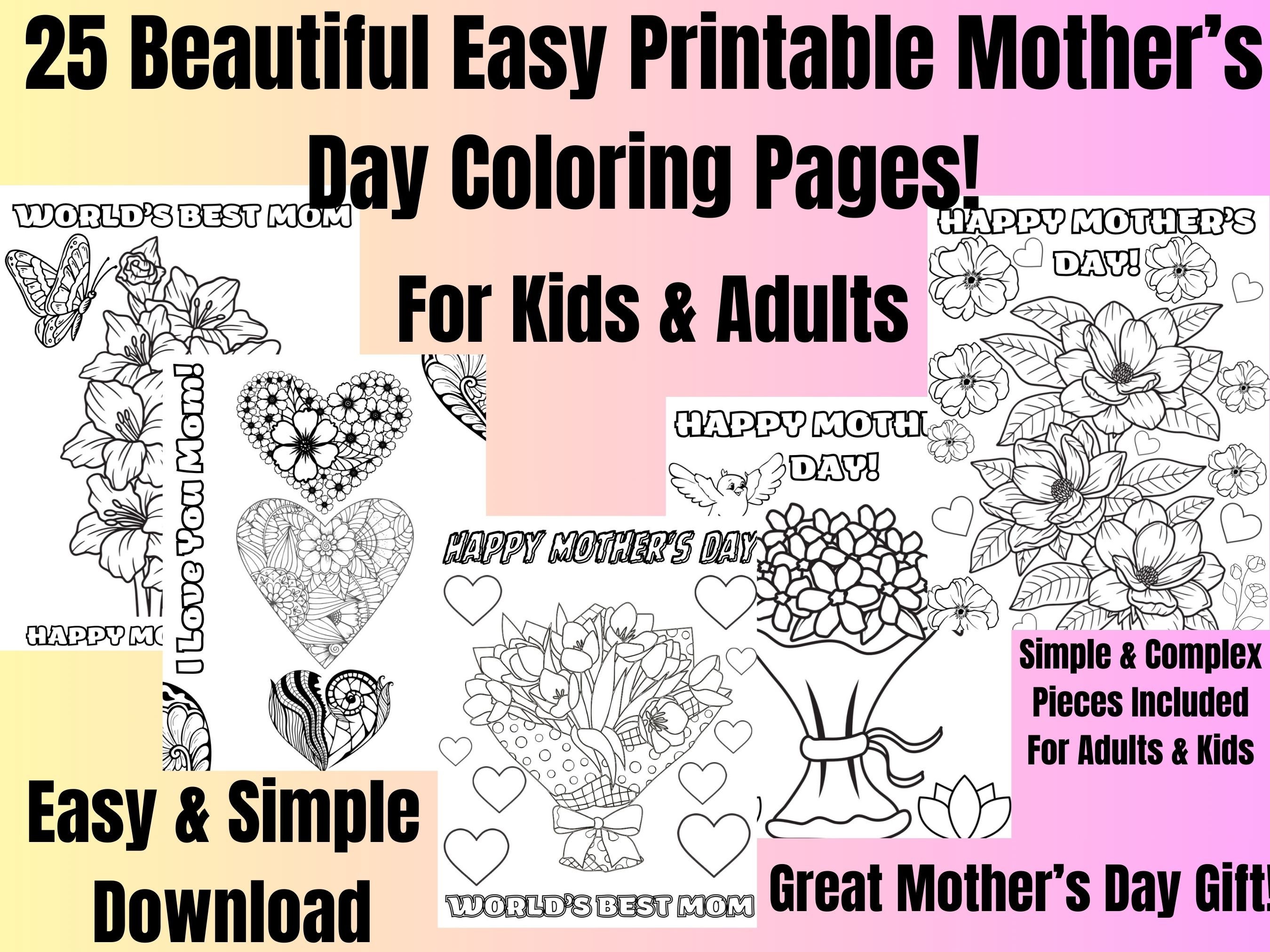 Mother's Day PRINTABLE Coloring Page All About My Mom INSTANT DOWNLOAD ...