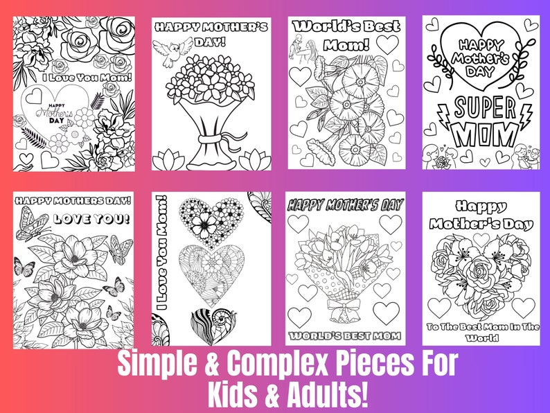 Mother's Day Coloring Activity Pages| PRINTABLE Coloring Page| Happy ...