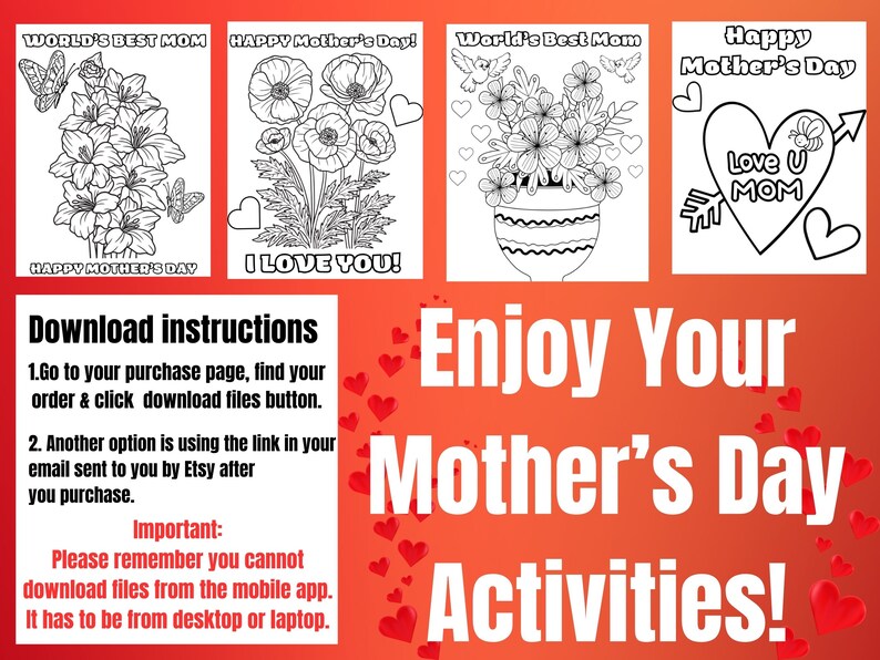 Mother's Day PRINTABLE Coloring Page - All About My Mom - INSTANT ...