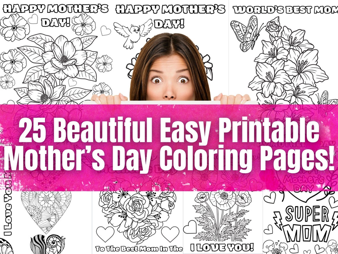 Mother's Day Coloring Activity Pages| PRINTABLE Coloring Page| Happy ...