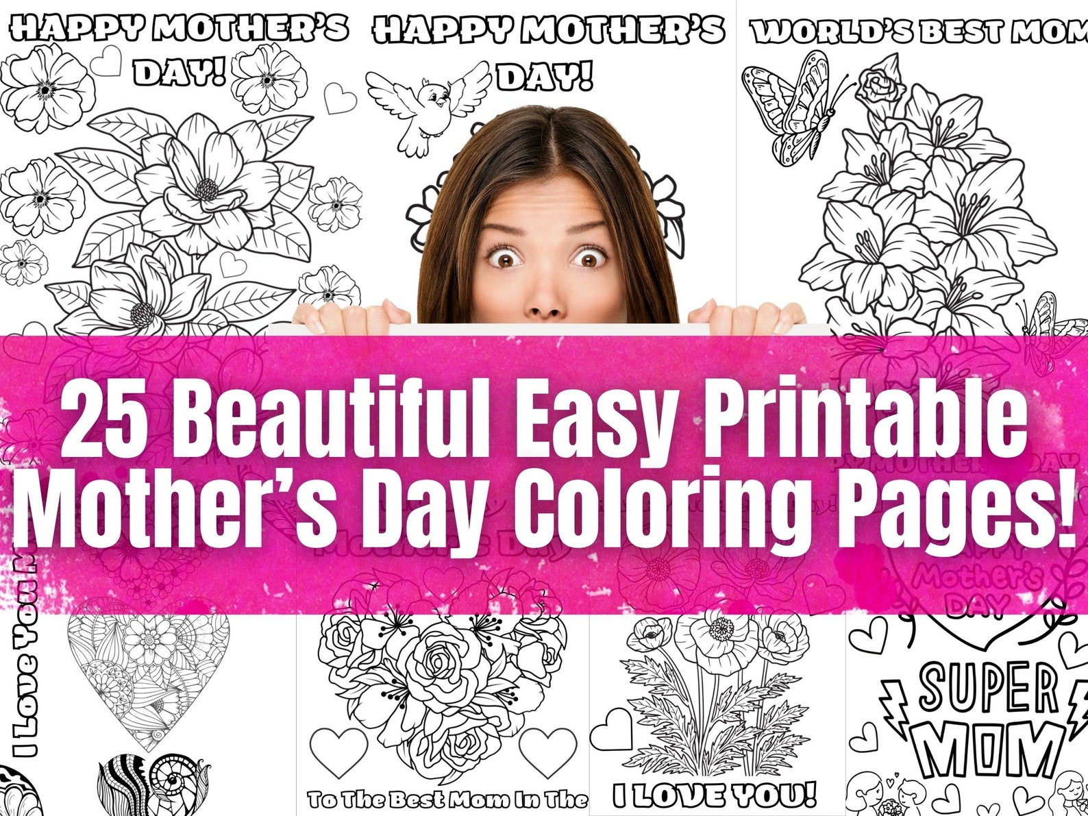 Mother's Day Coloring Activity Pages| PRINTABLE Coloring Page| Happy ...