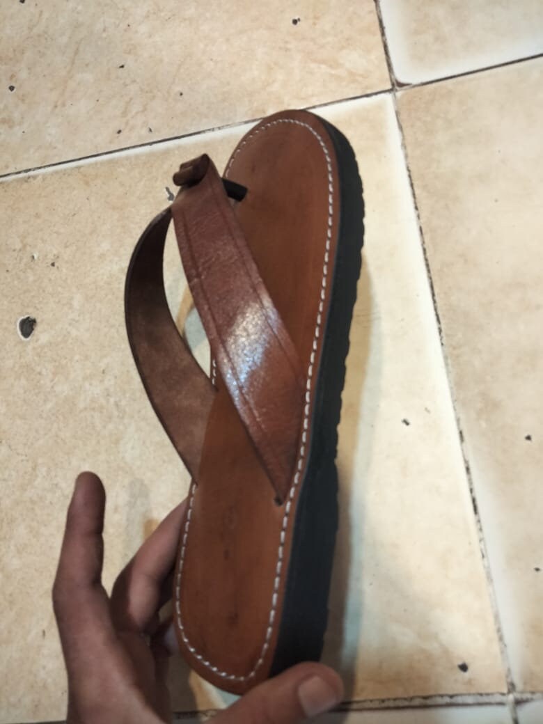 Genuine Leather Sandal, Genuine Leather Thongs, 100% Handmade Natural Leather Sandal ...
