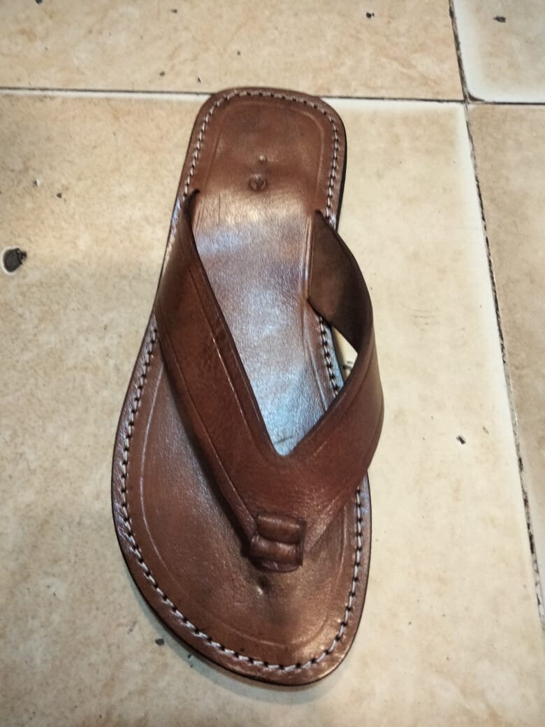 Genuine Leather Sandal, Genuine Leather Thongs, 100% Handmade Natural Leather Sandal ...