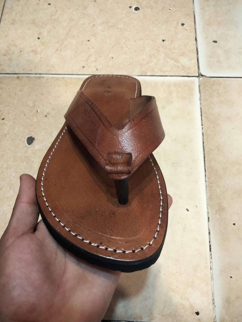Genuine Leather Sandal, Genuine Leather Thongs, 100% Handmade Natural Leather Sandal ...