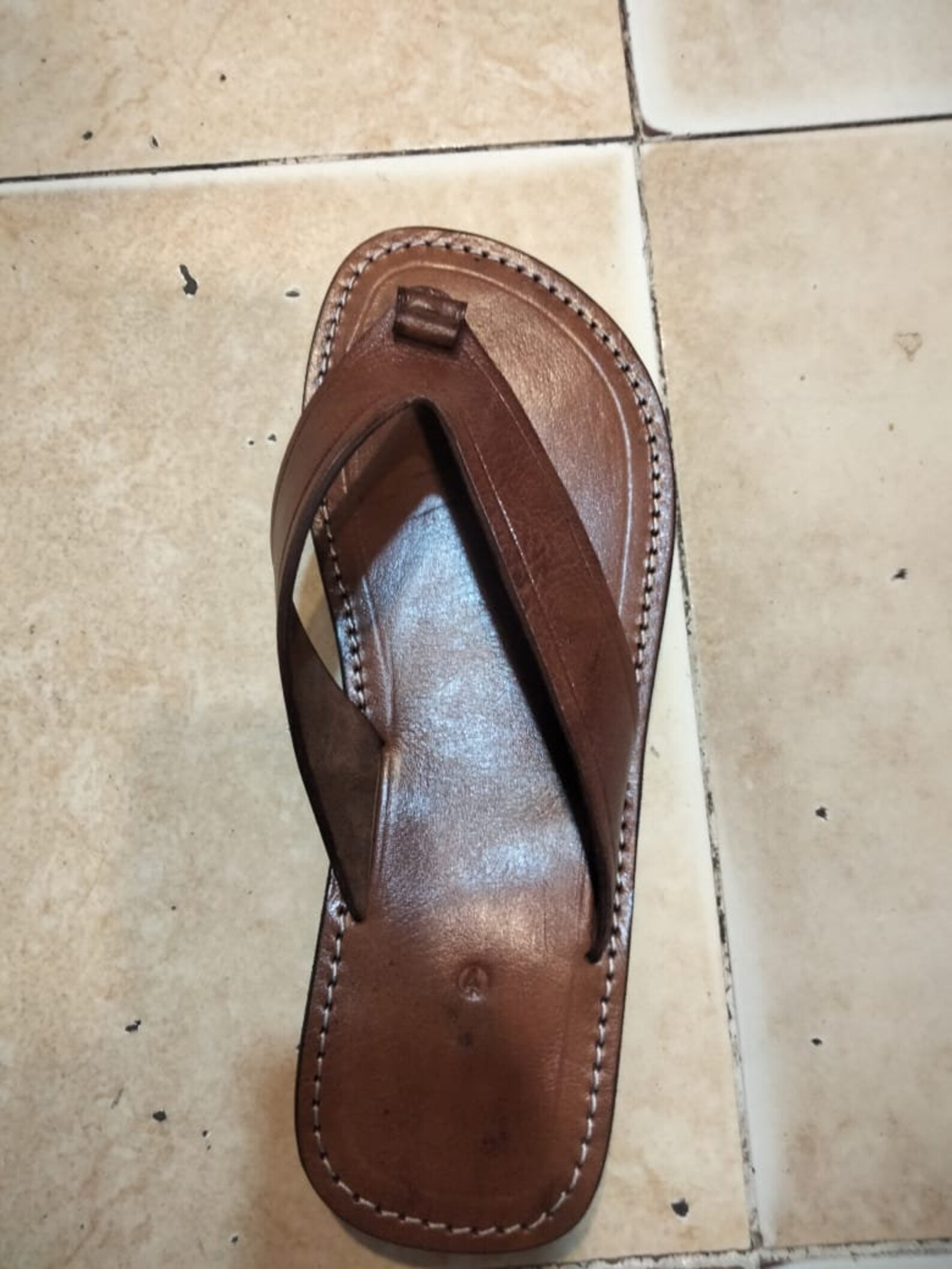 Genuine Leather Sandal, Genuine Leather Thongs, 100% Handmade Natural Leather Sandal ...