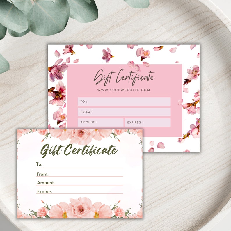Modern Gift Certificate, Printable Gift Certificate Templates, DIY Gift ...
