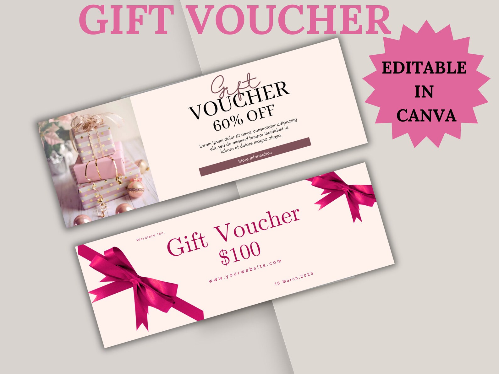 Gift Voucher Template, Editable Quarantine Gift Card, Printable ...